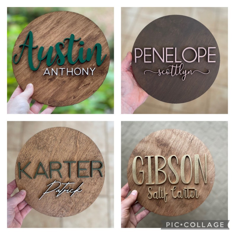 8 Name Sign Small Name Sign Round Name Sign Mini - Etsy