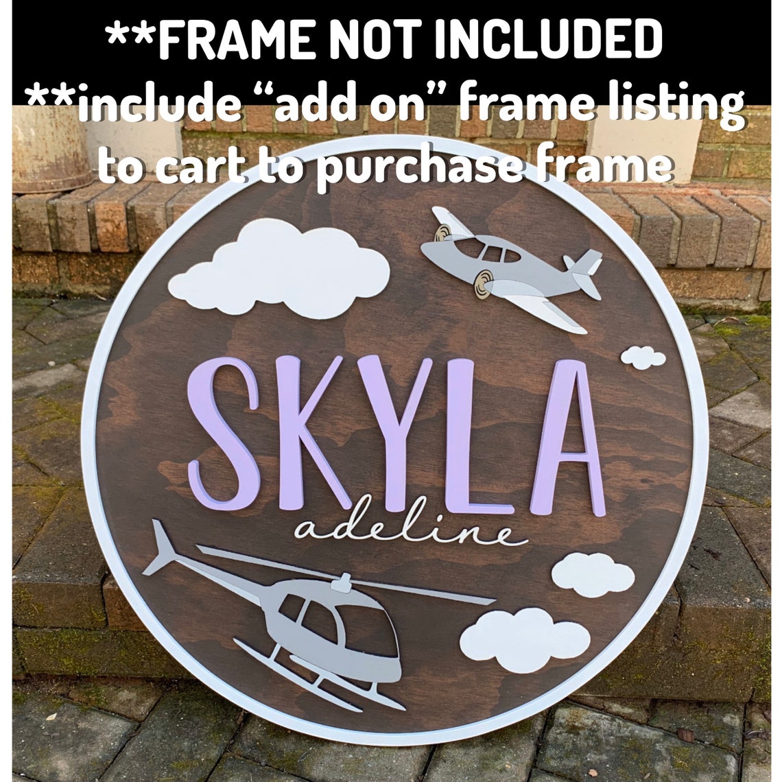 Airplane Name Sign Aviator Nursery Sign Round Wood Sign | Etsy