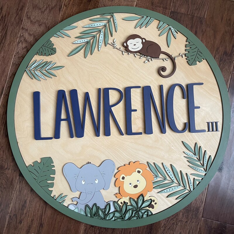 Safari Name Sign - Etsy