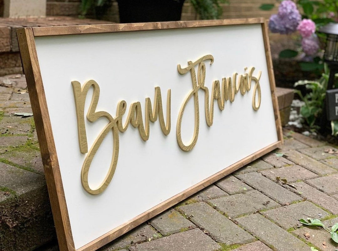 Personalized Wood Sign Framed Name Sign-family Name - Etsy