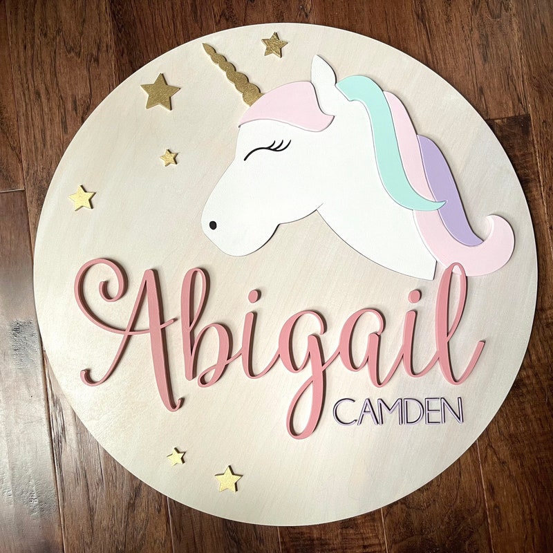 Unicorn Name Sign - Etsy