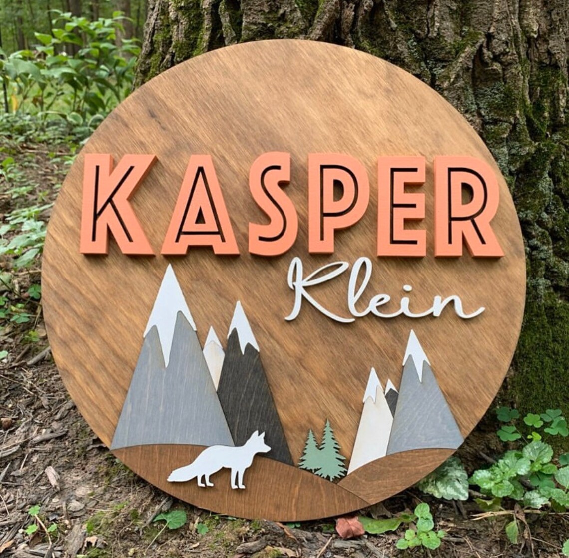 Woodland Name Sign Mountain Name Sign Round Name Sign - Etsy