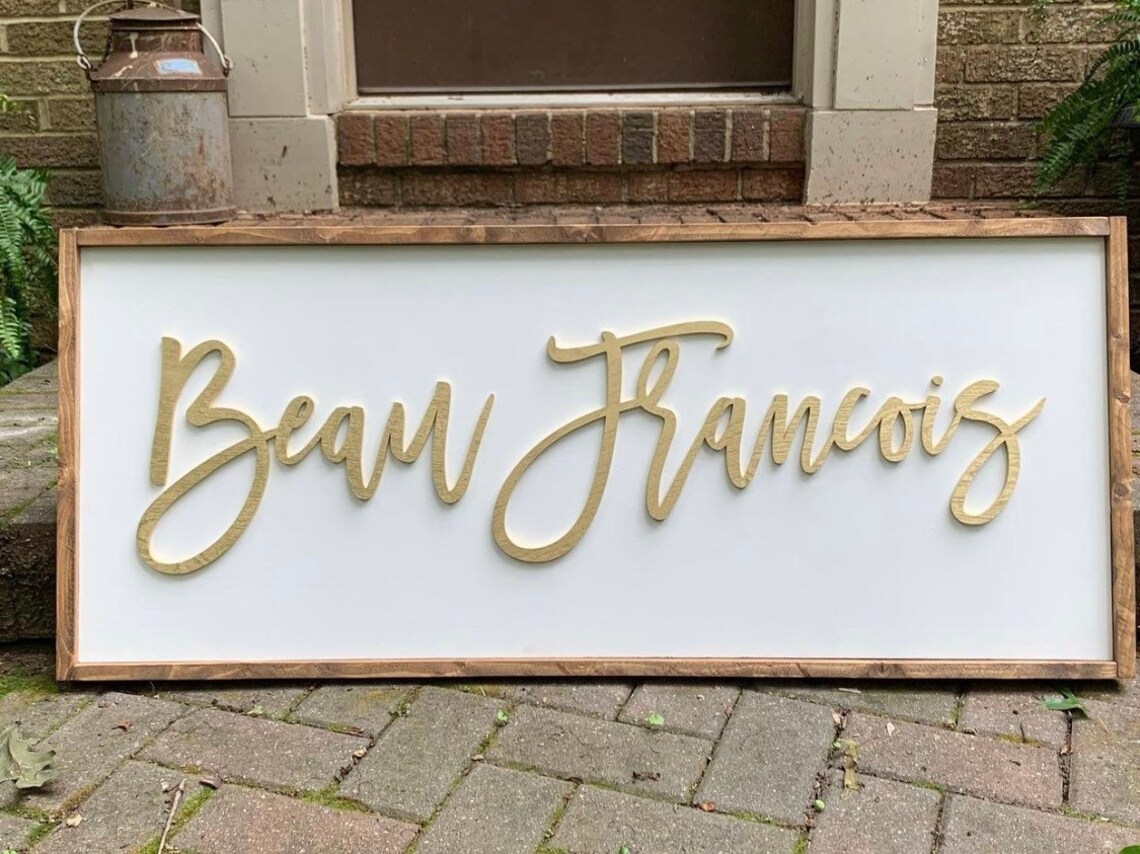 Personalized Wood Sign Framed Name Sign-family Name - Etsy