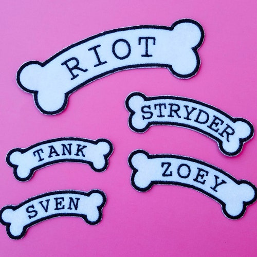 Custom Pet Name Dog Bone Rocker Felt Patch - Etsy