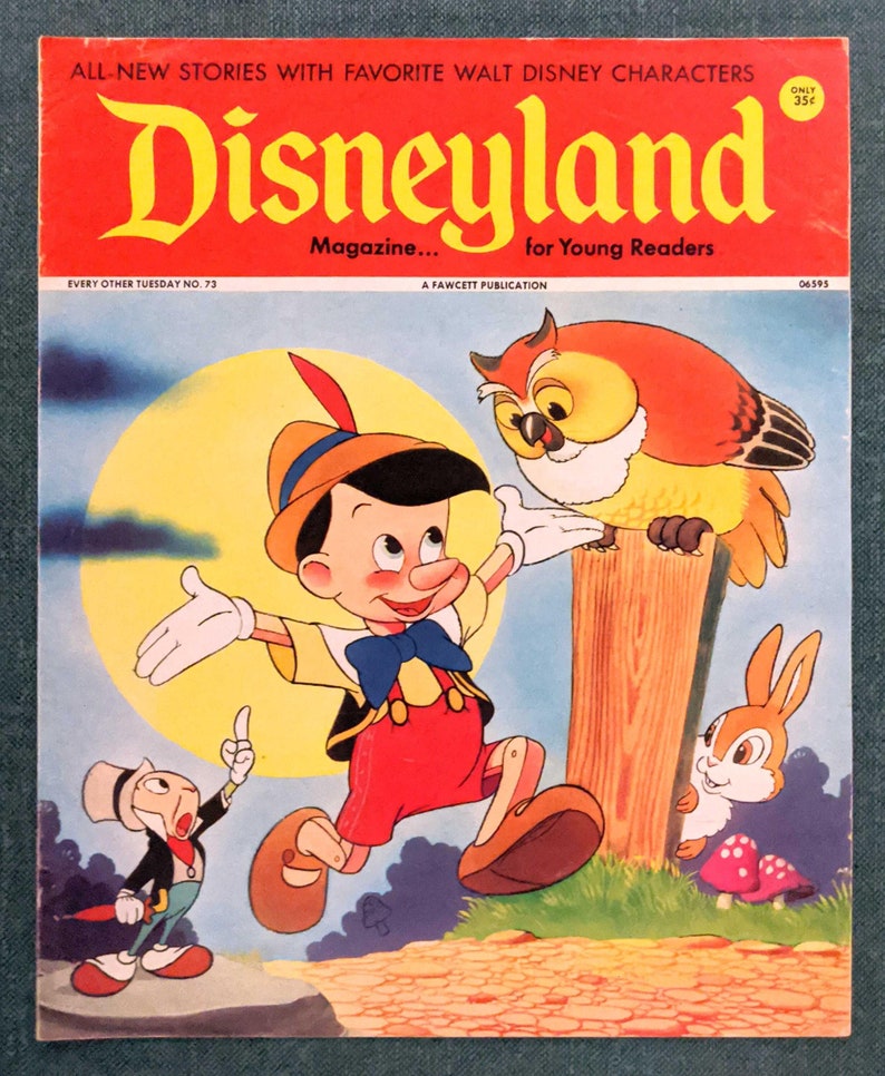 Disneyland Magazine - No. 73 Pinocchio and Jiminy Cricket - Etsy