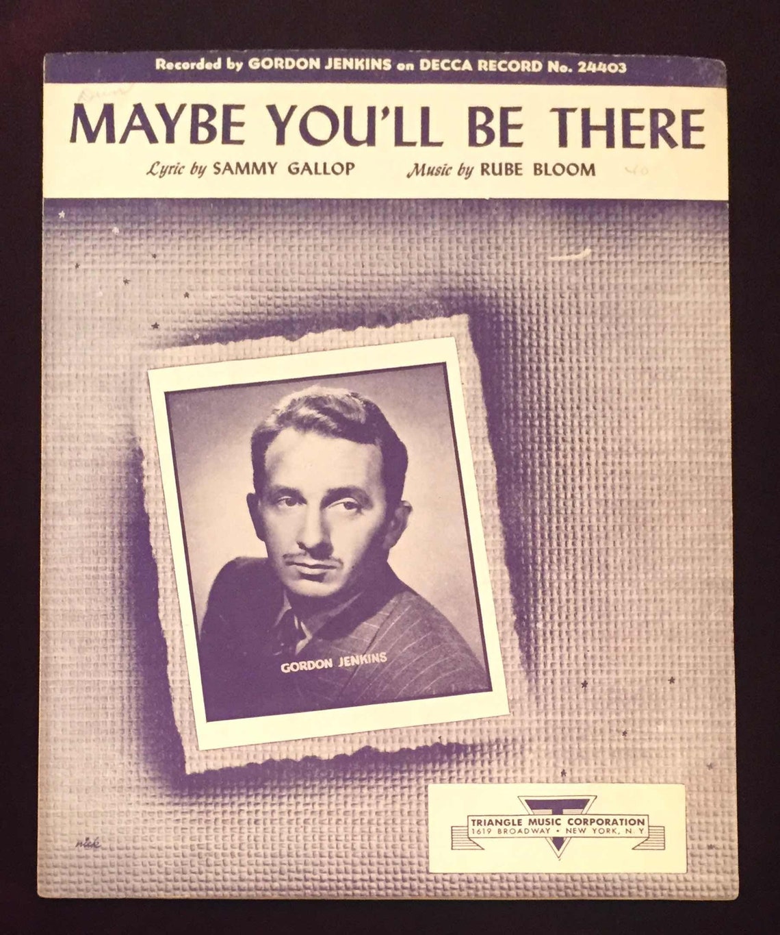 Maybe You'll Be There - Sheet Music - 1947 - Etsy