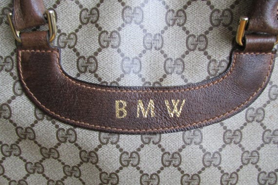 Rare Vintage Gucci Monogram Signature Canvas Leather … - Gem
