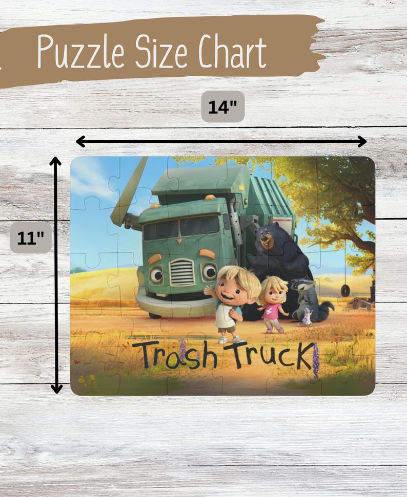 Trash Truck Kids' Puzzle, 30-piece Puzzle, Toddler Puzzle, Trash Cans ...