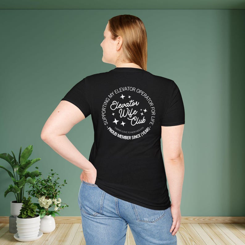 Custom Elevator Wife Club, Elevator Wifey, Unisex Softstyle T-shirt, Elevator Mechanic ...