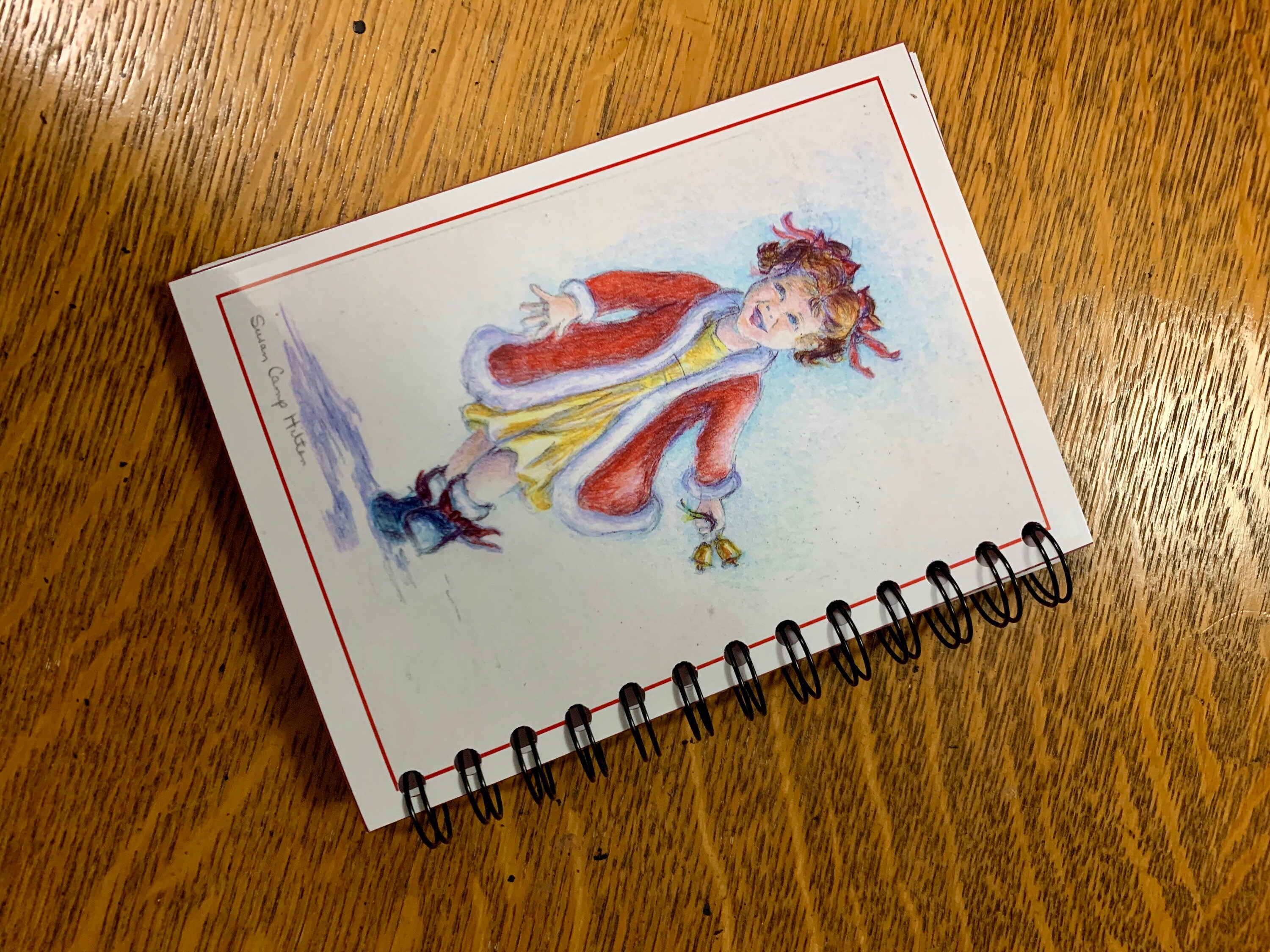 Christmas Notebook Little Girl With Bell 5 X 7 Blank - Etsy