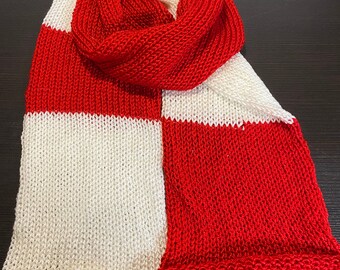 Red and White Scarf | Etsy