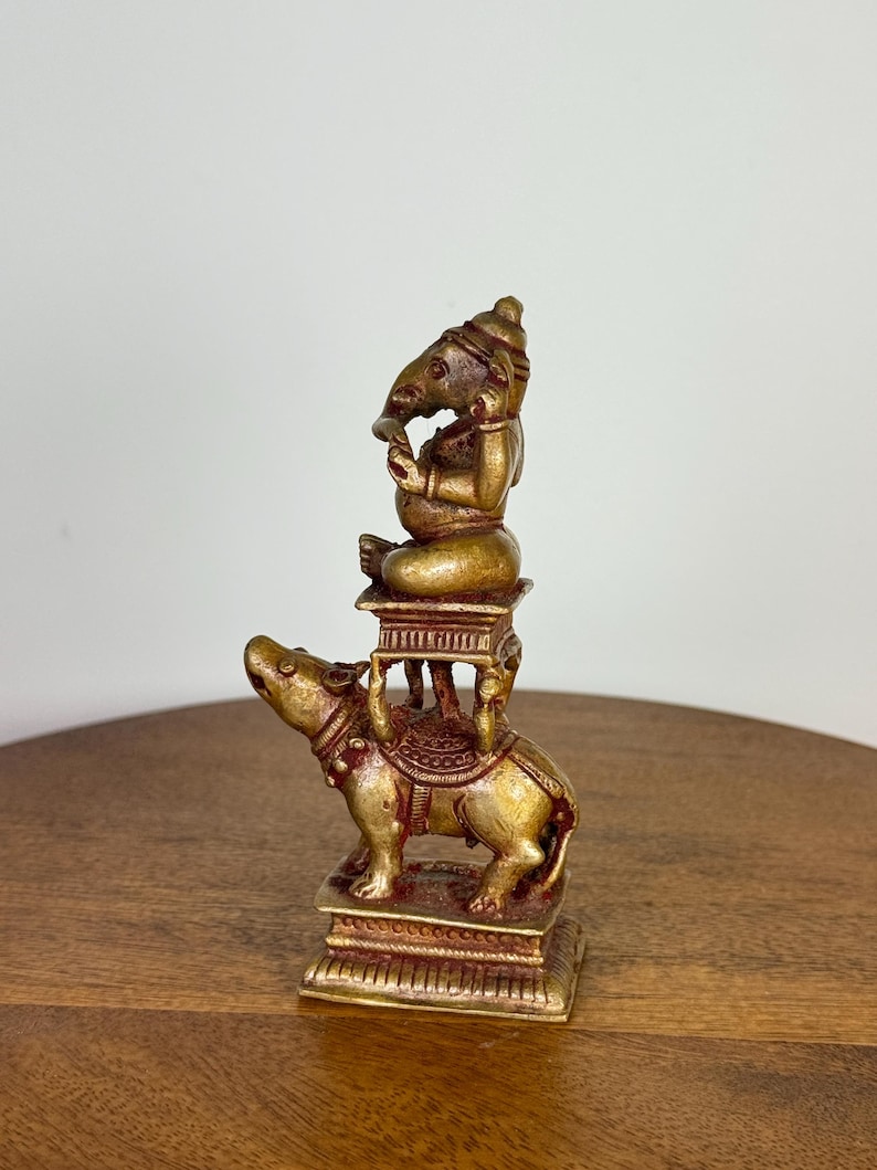 Ganesha Sitting on Mooshika Vahana - Prasiddh Idols Presents Copper ...