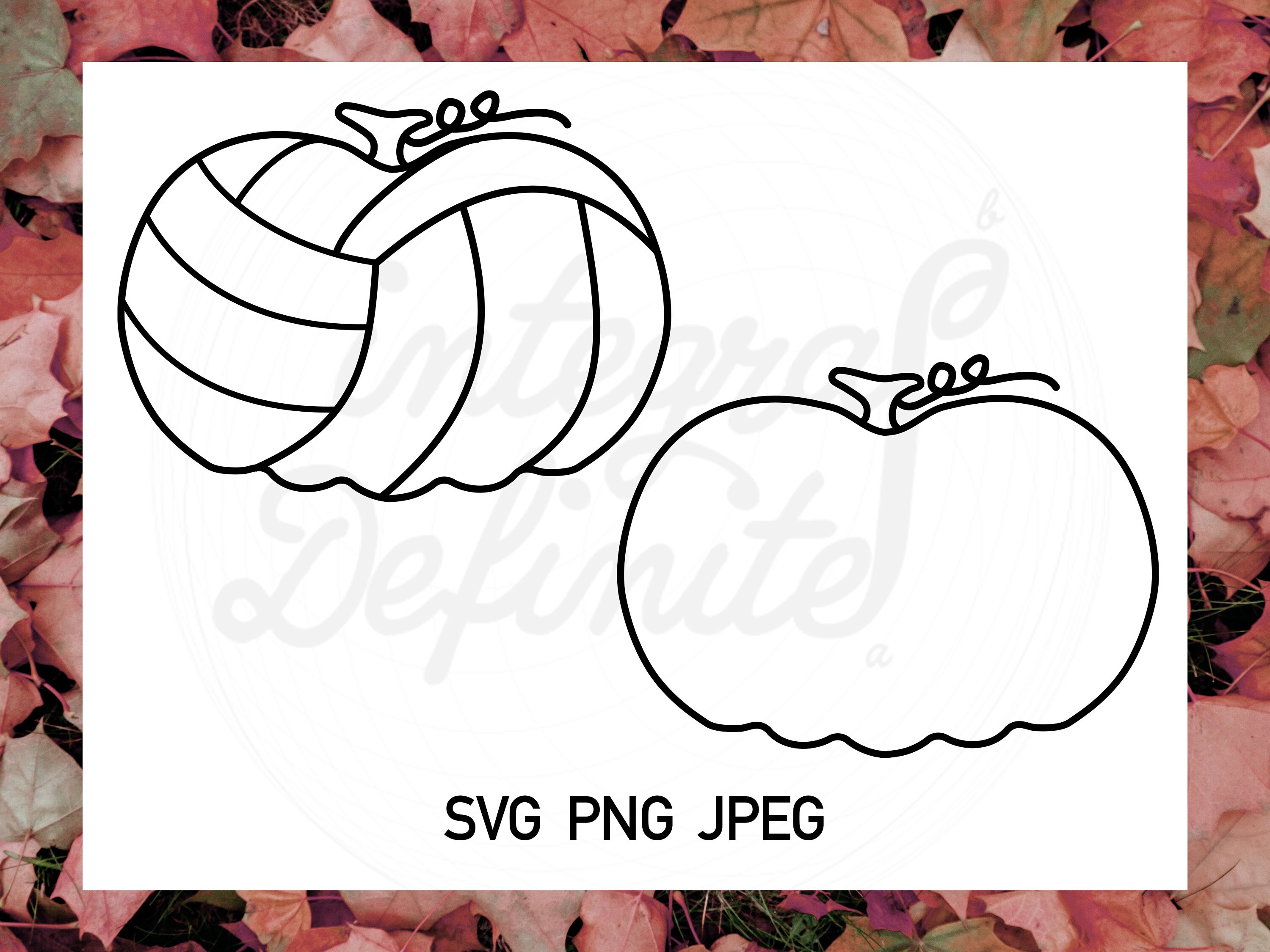 Volleyball Pumpkin Outline SVG | Fall Svg, Png, Jpeg | Team Shirt ...