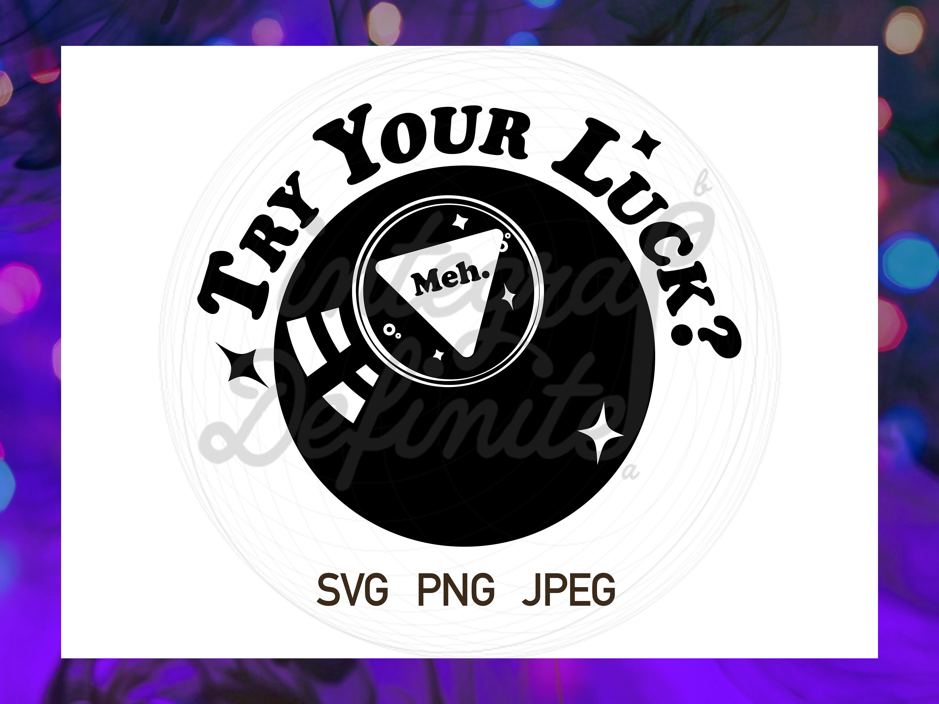 Try Your Luck Magic 8 Ball Dice SVG Design | Trendy Nergy T-shirt ...