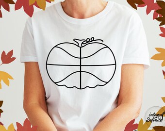 Basketball Pumpkin Outline SVG Fall Svg Png Jpeg Team - Etsy