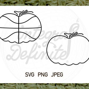 Basketball Pumpkin Outline SVG Fall Svg Png Jpeg Team - Etsy