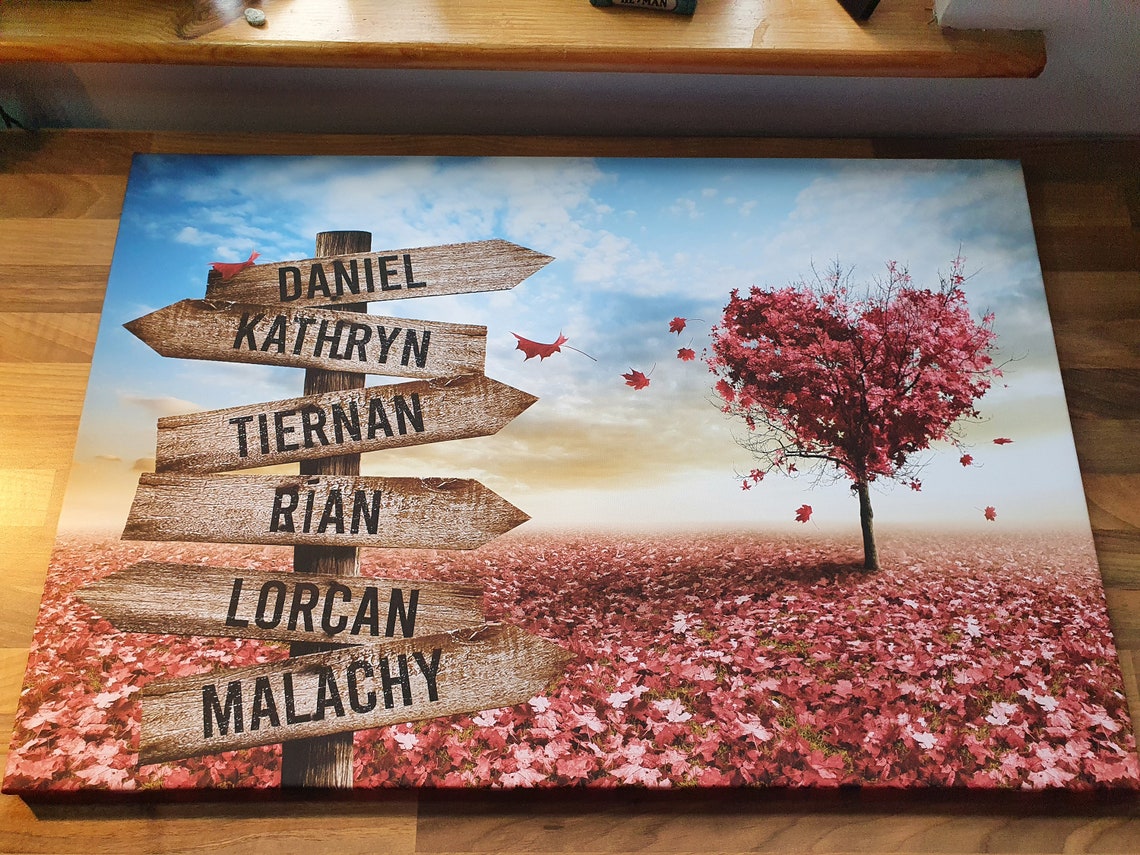 Personalized Sign Multi Name Canvas, Family Name Canvas, Family Gift ...