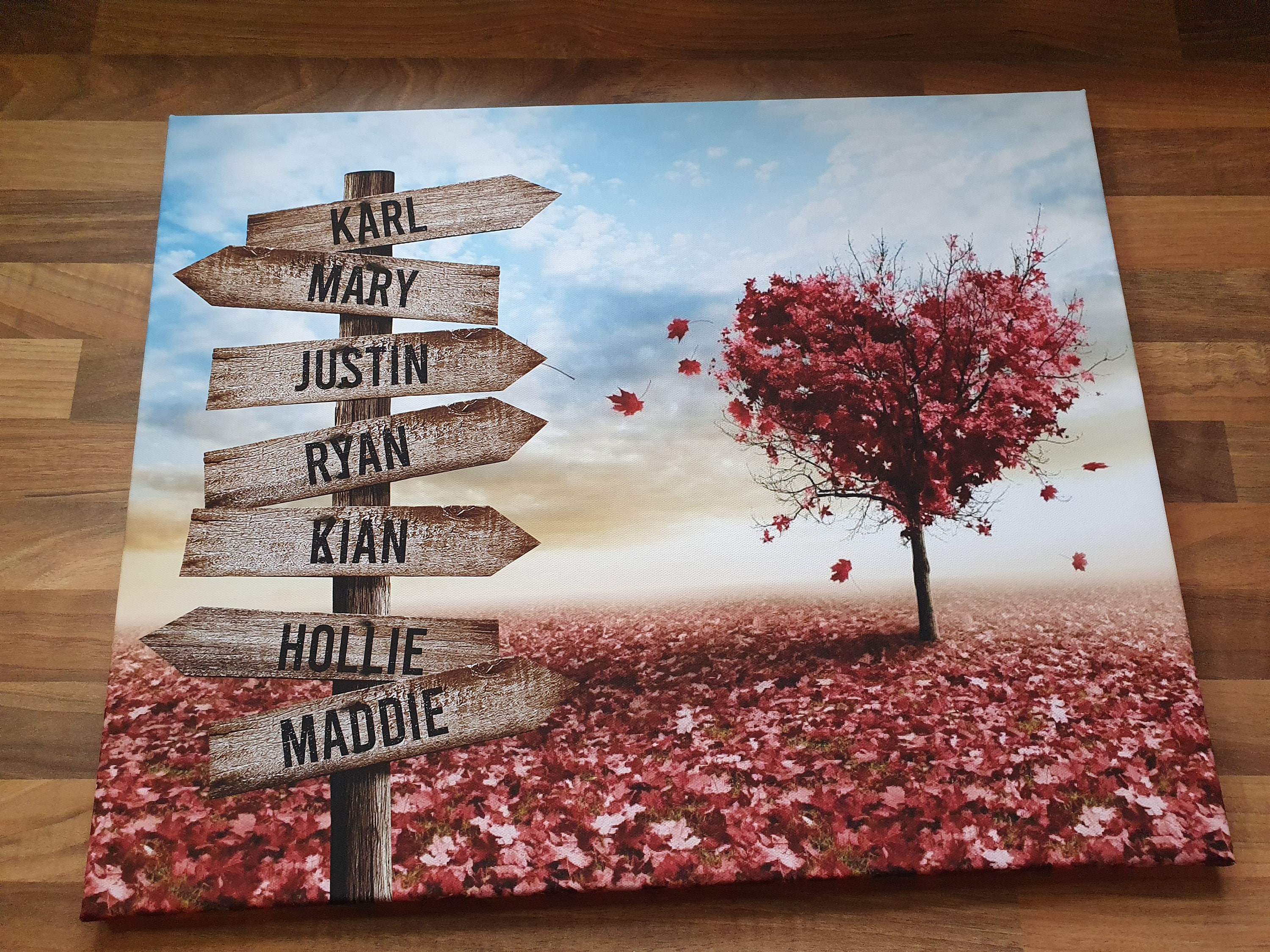 Personalized Sign Multi Name Canvas, Family Name Canvas, Family Gift ...
