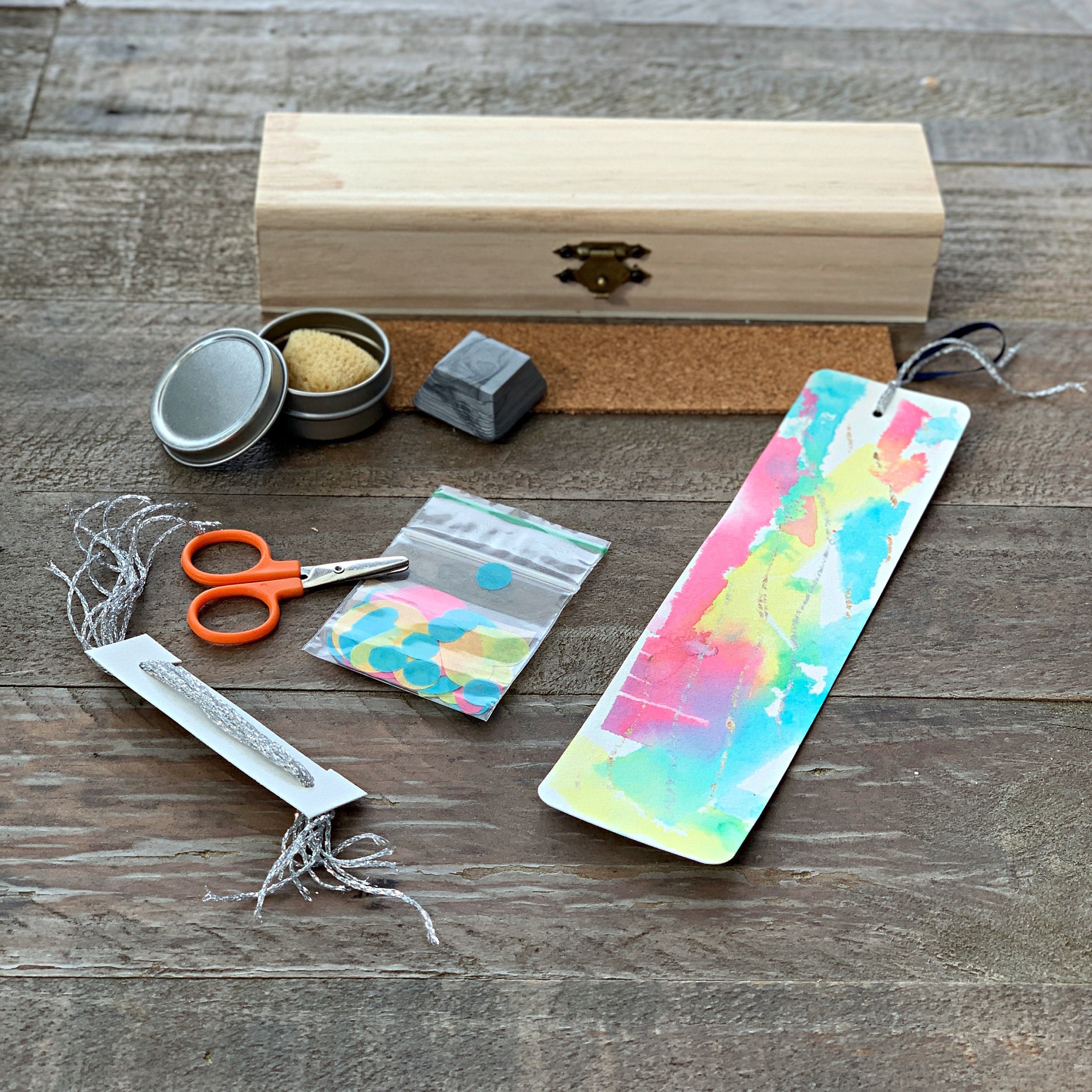 DIY BOOKMARK Kit: Color Bleed Tissue Paper Fun & Easy Art | Etsy