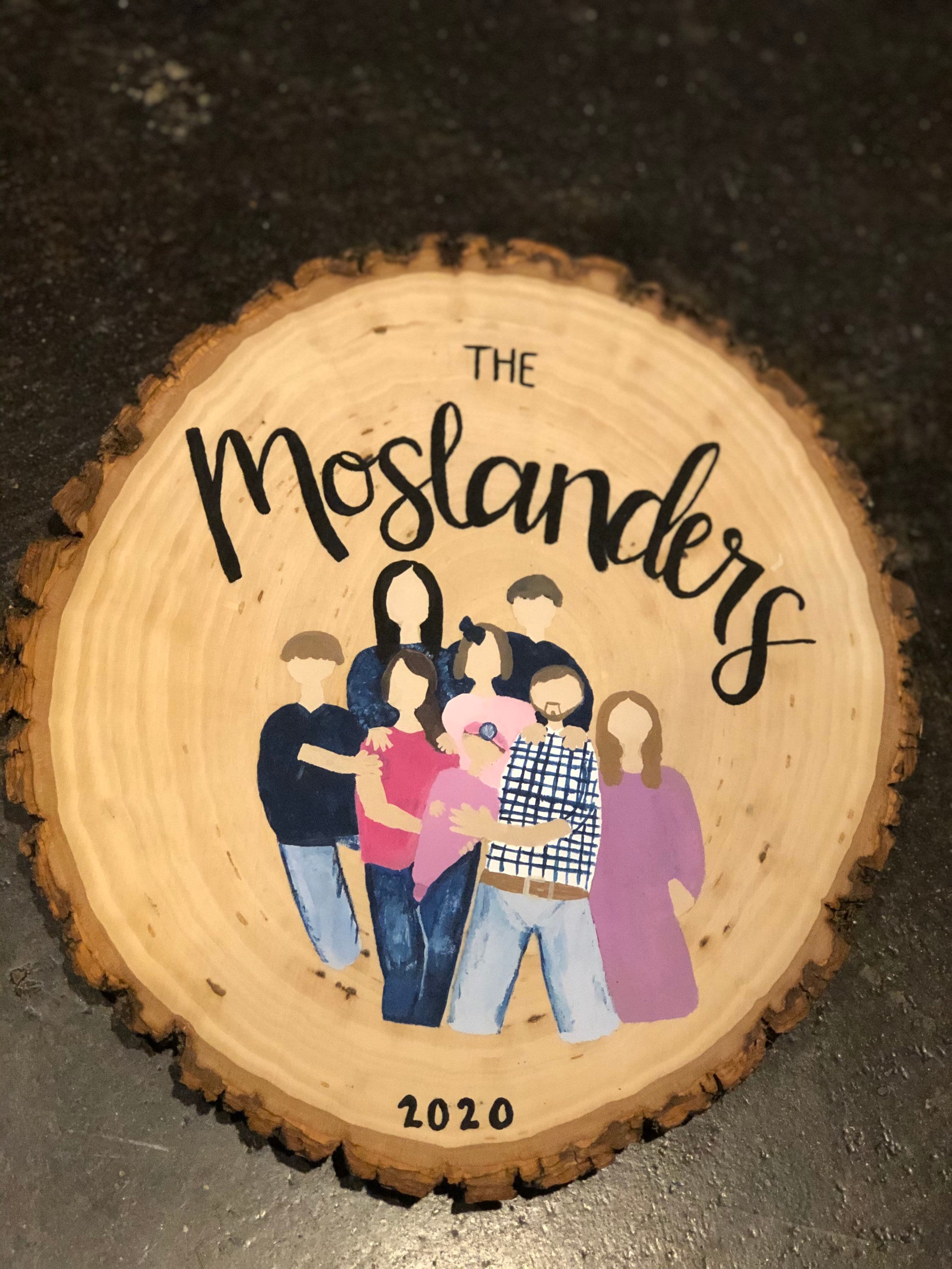 Custom Family Portrait Wood Slab - Etsy
