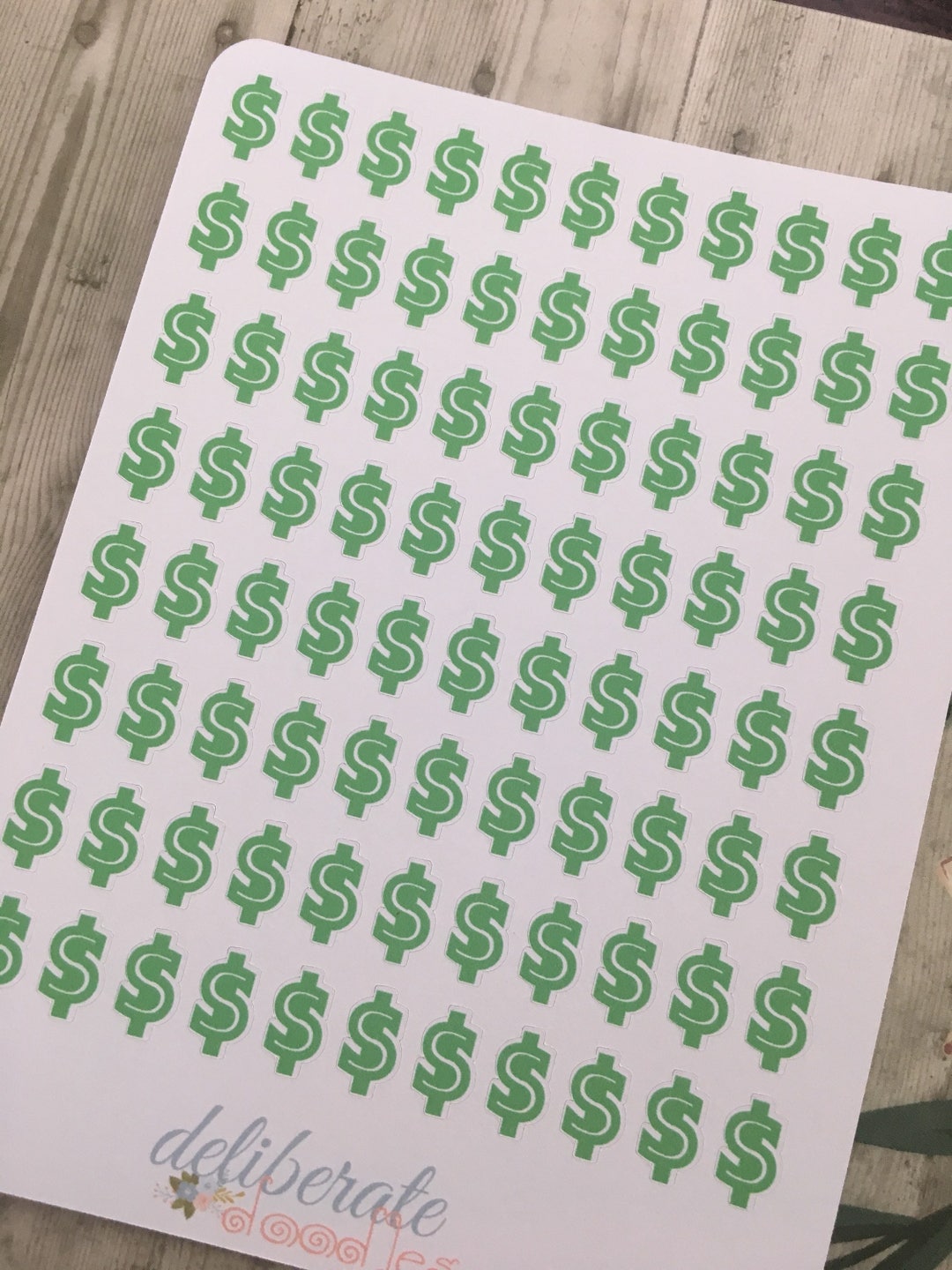 Dollar Sign Stickers -- Made to Fit the Deliberate Doodles, Erin ...