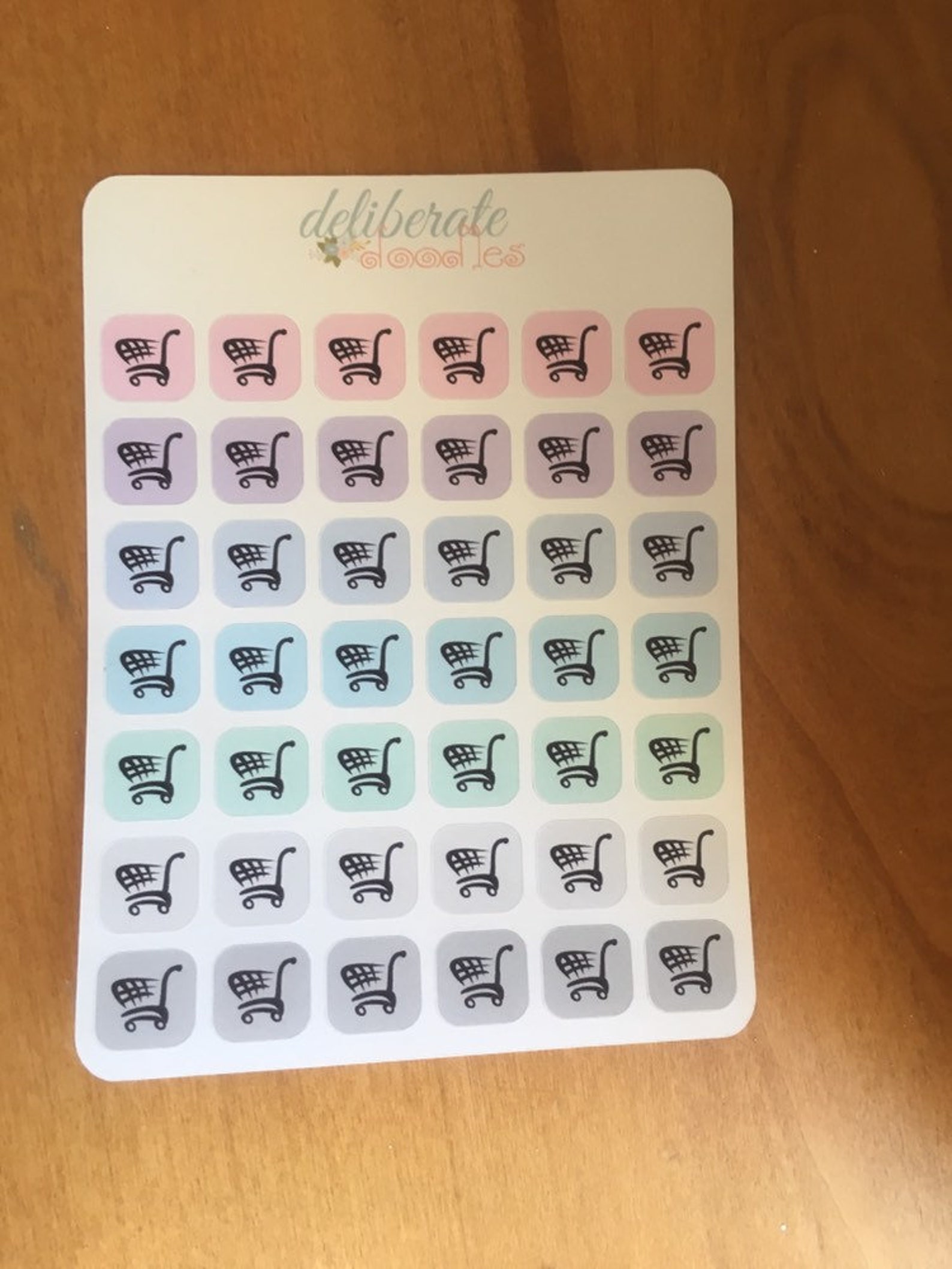 Shopping Cart Planner Stickers -- Made to Fit the Leafy Treetop Planner ...