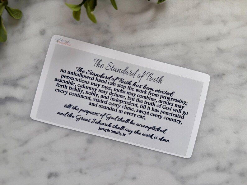 Standard of Truth Sticker - 2025 Come Follow Me Doctrine and Covenants ...