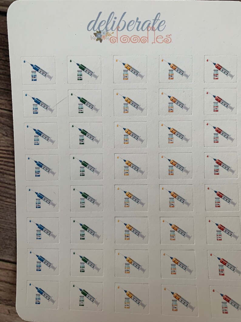 Shot Injection Vaccine Vaccination Planner Stickersmade to | Etsy