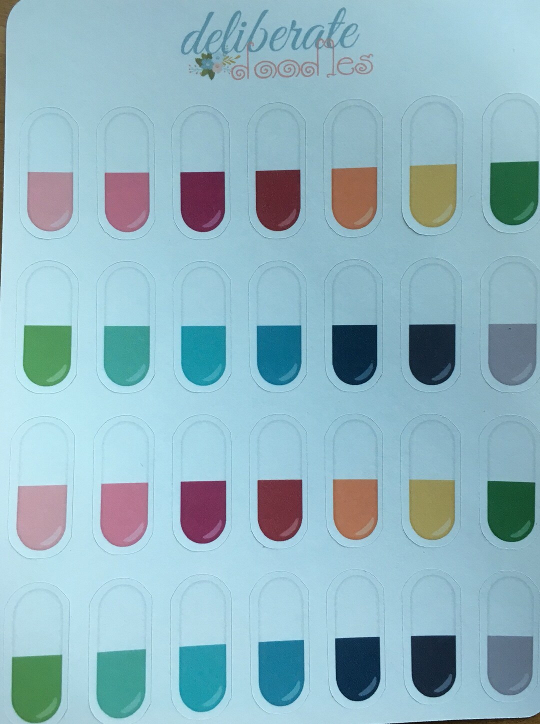 Pill Planner Stickers Made to Fit the Deliberate Doodles, Erin Condren ...