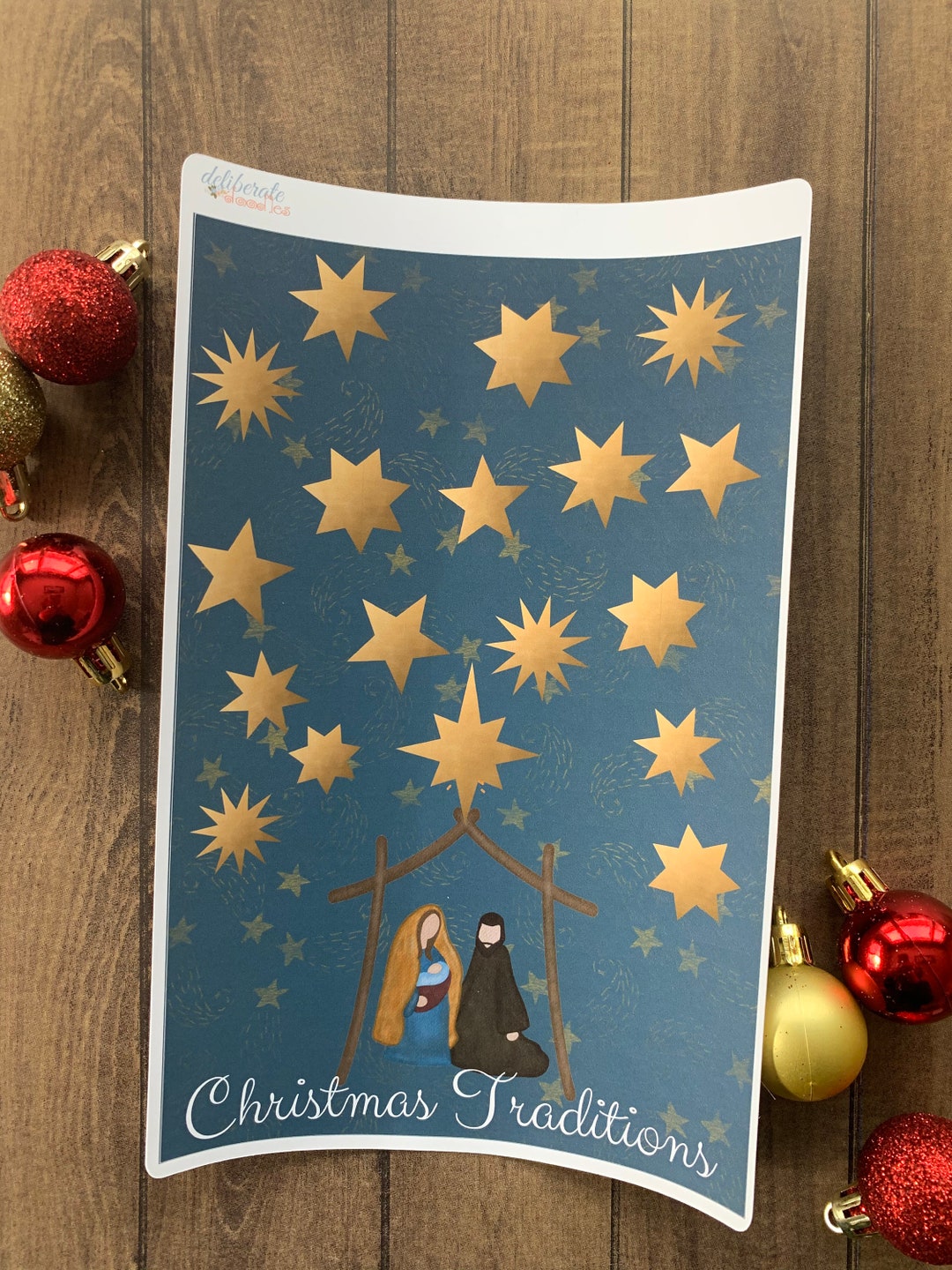 Christmas Traditions Bucket List Sticker-- Made to 5.75" X 7.5" Planner ...