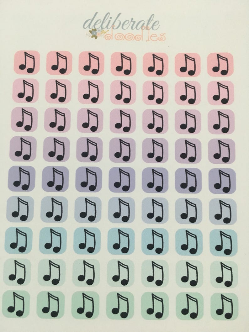 Music Note Planner Sticker | Etsy