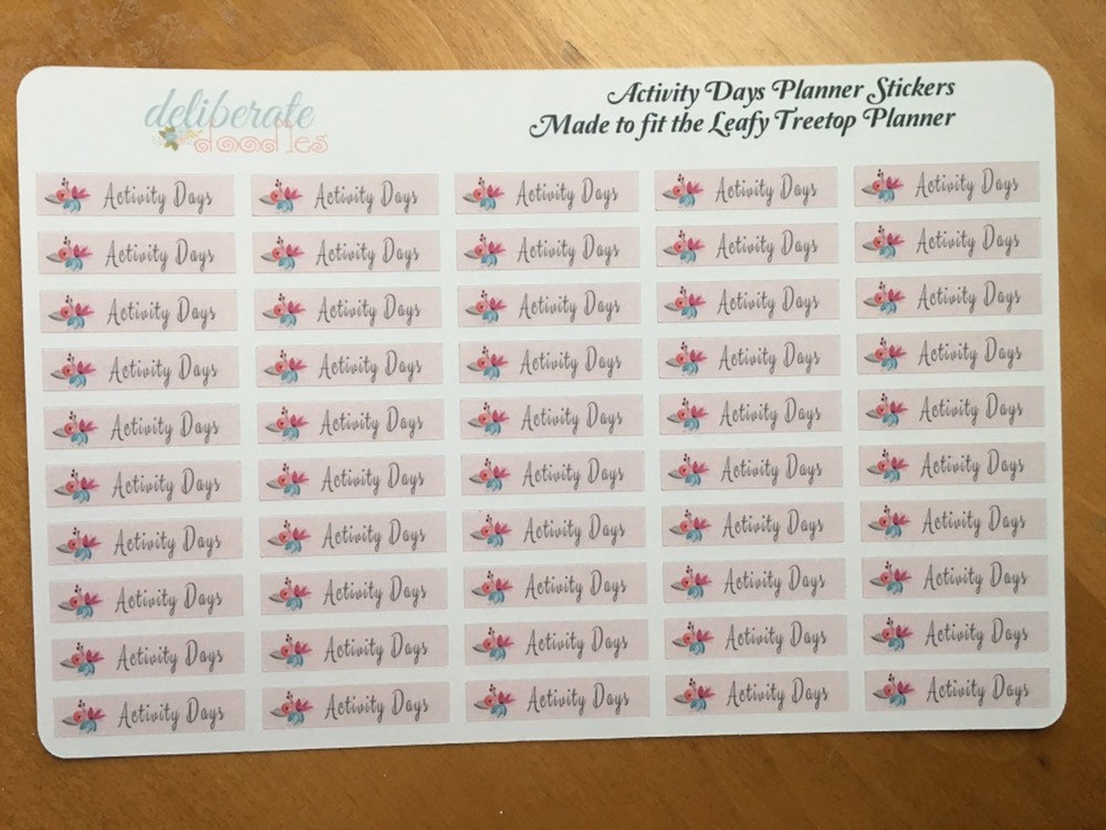 Activity Day Planner Stickers -- Made to Fit the Deliberate Doodles ...