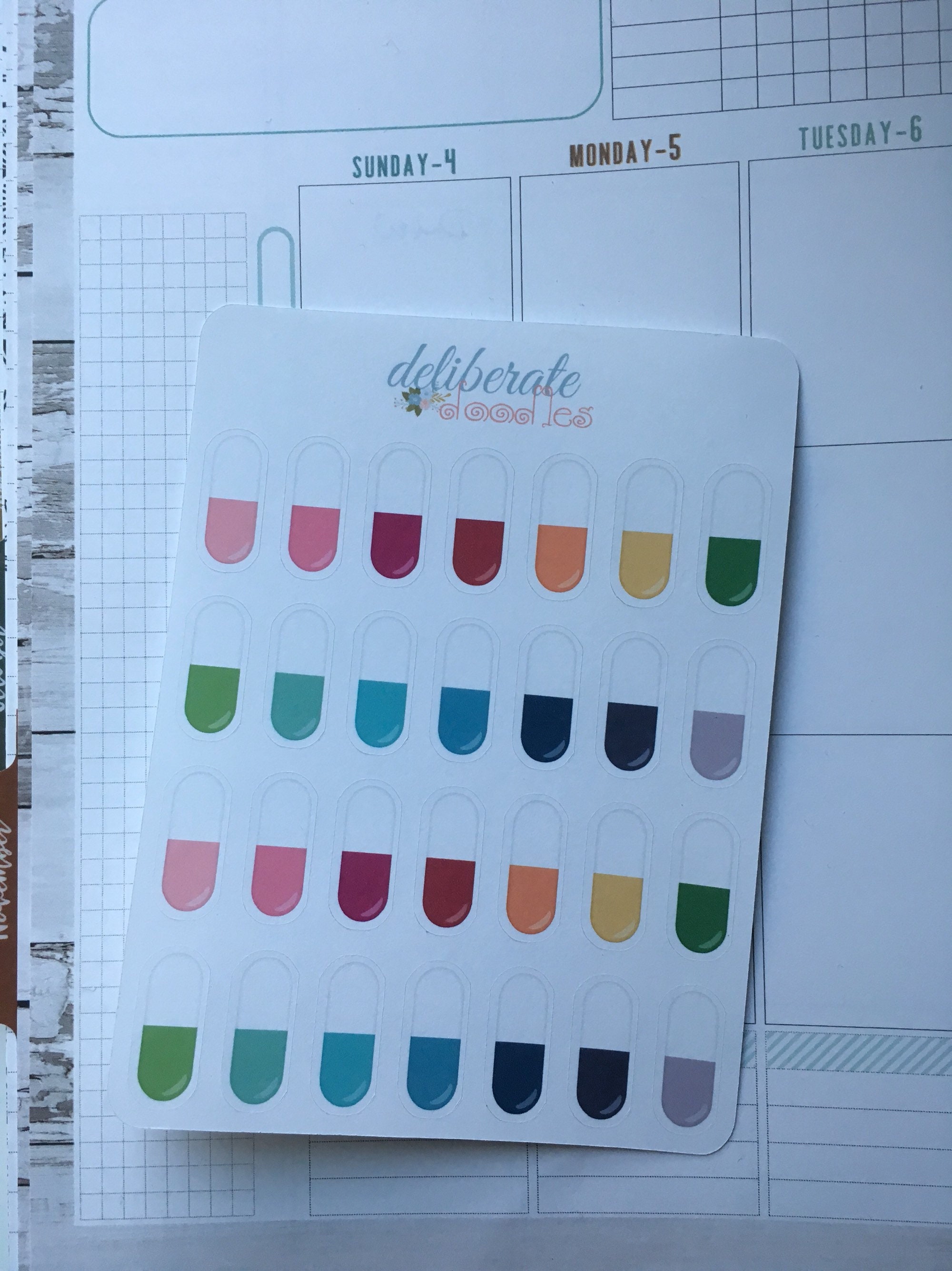 Pill Planner Stickers Made to Fit the Leafy Treetop Planner - Etsy