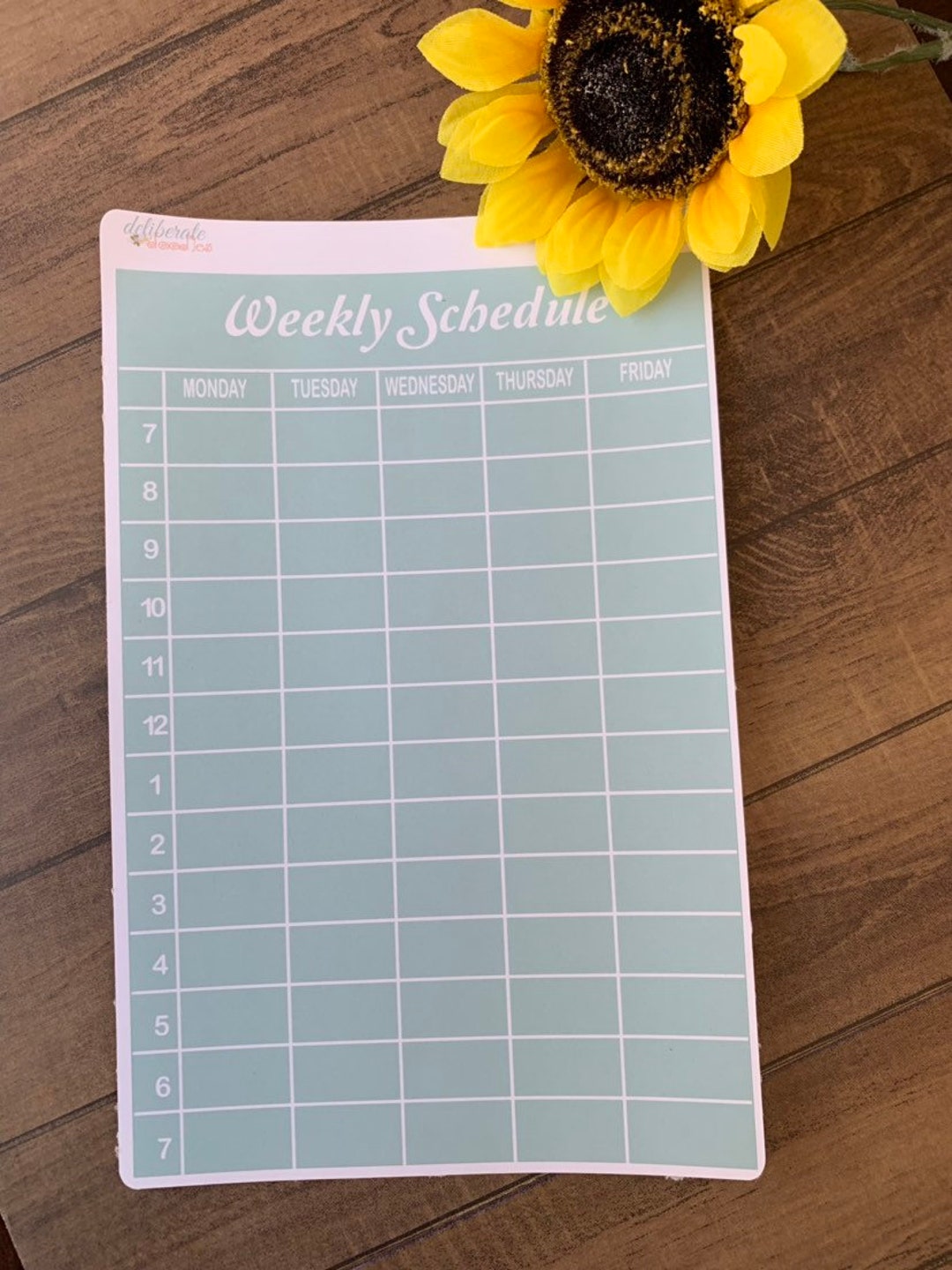 Weekly Schedule Time Block Planner Sticker -- Made to Fit a 6x9 Inch or ...