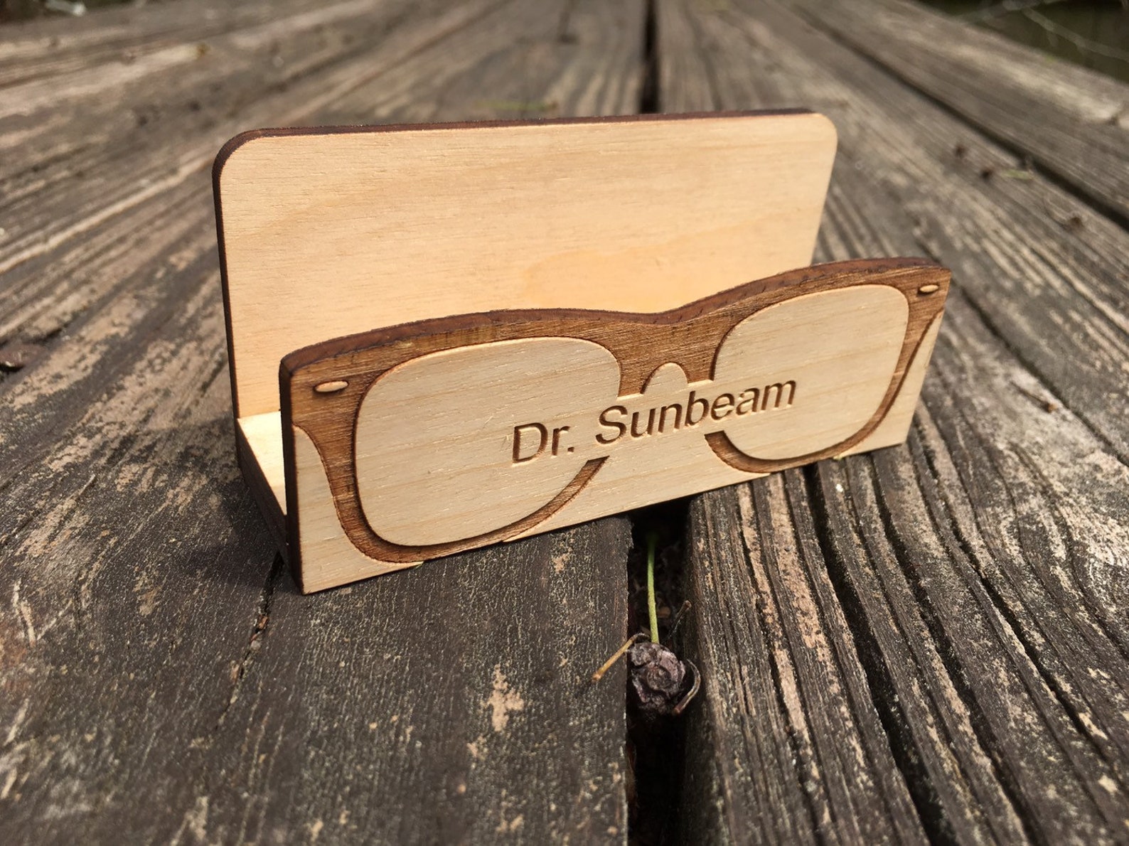 Optometrist Wooden Desktop Business Card Holder. Perfect Eye - Etsy