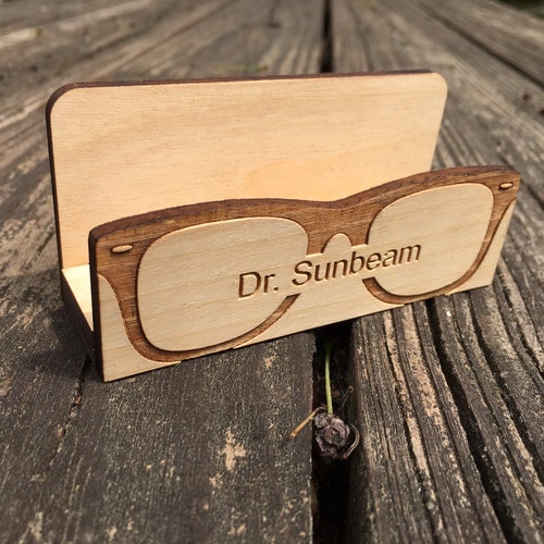 Optometrist Wooden Desktop Business Card Holder. Perfect Eye - Etsy