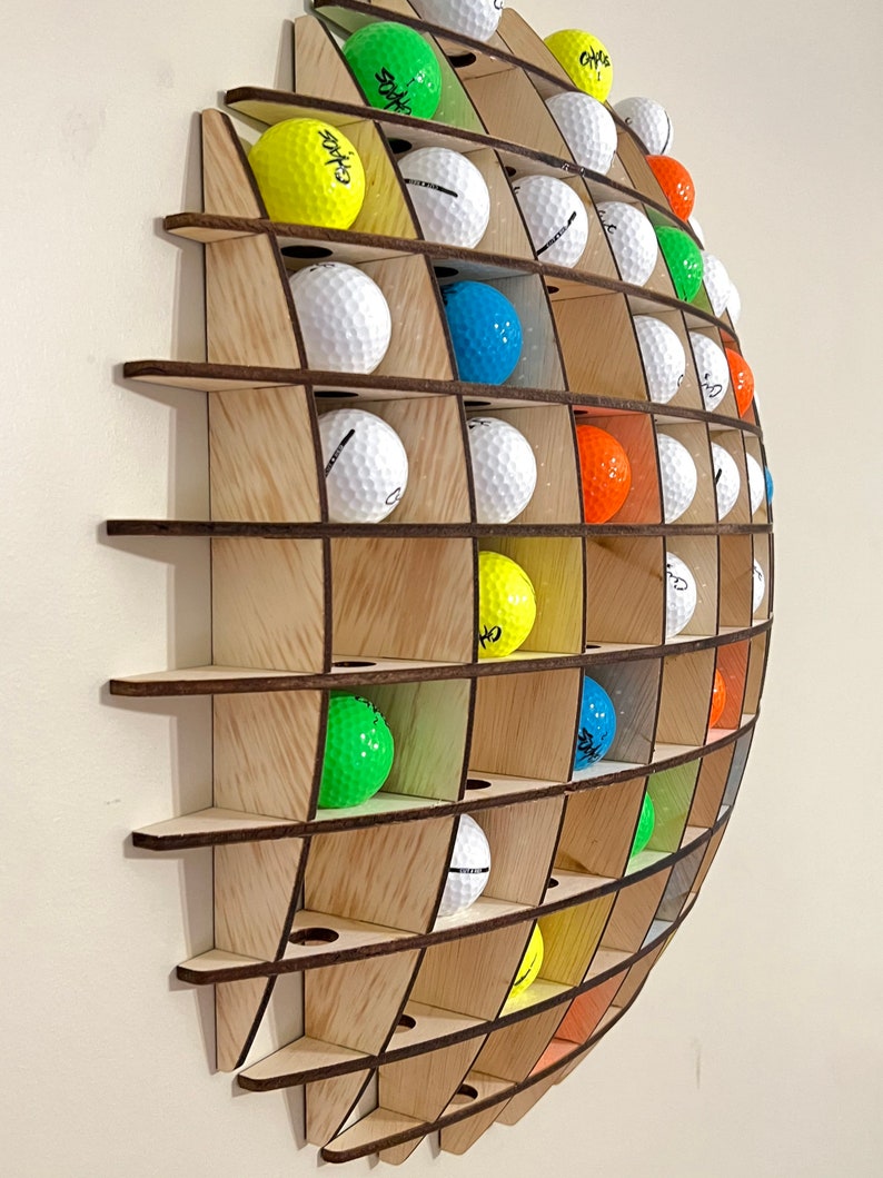 Golf Ball Display in the Shape of a Ball This Spherical Wall - Etsy
