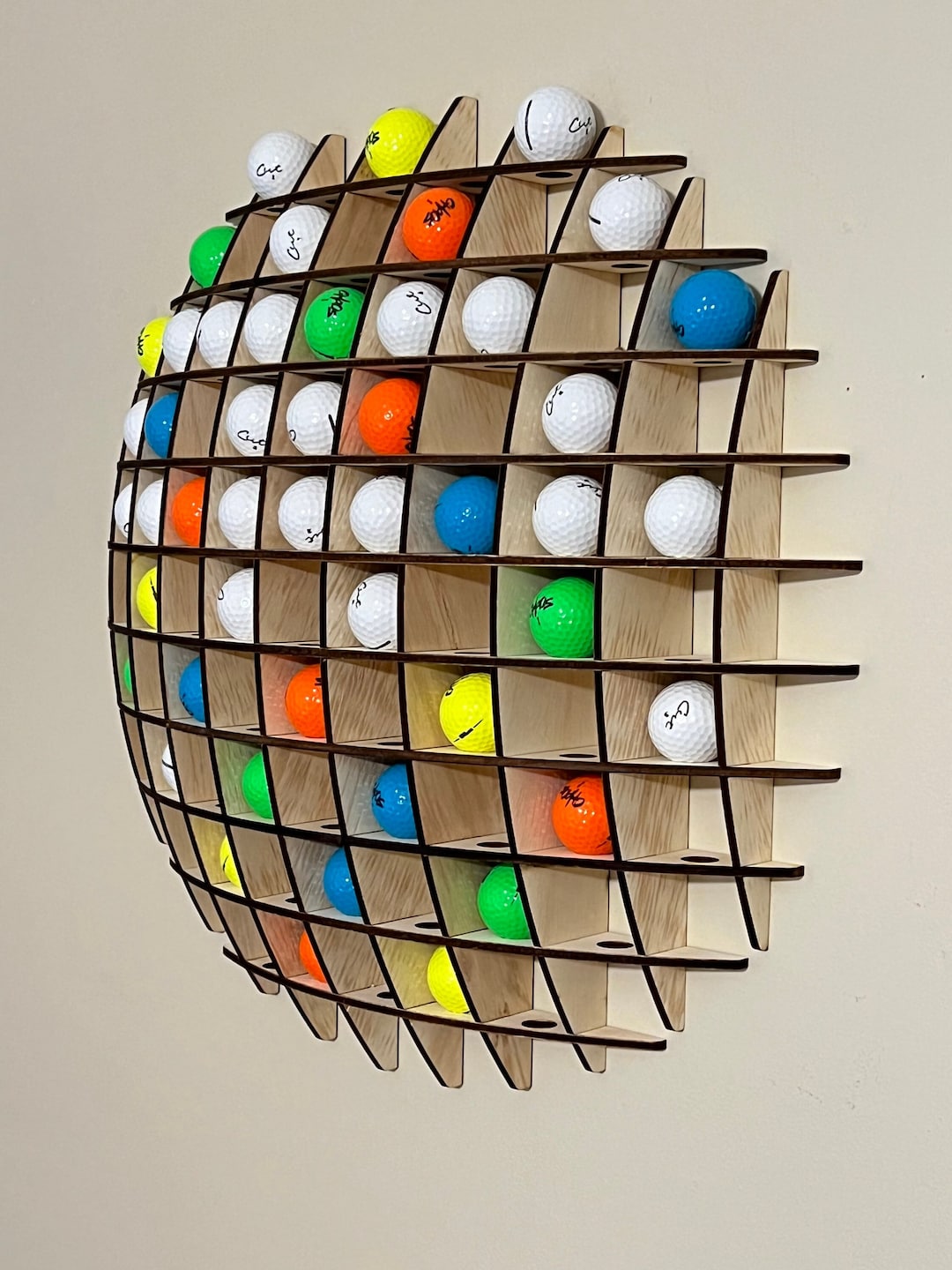 Golf Ball Display in the Shape of a Ball This Spherical Wall Shelf Will ...