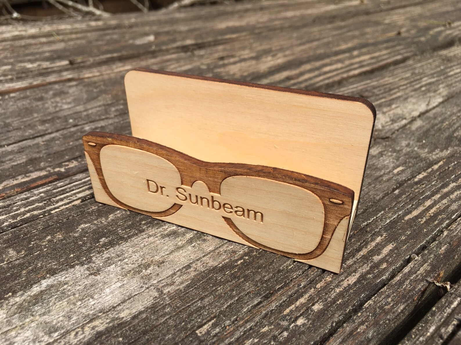 Optometrist Wooden Desktop Business Card Holder. Perfect Eye - Etsy