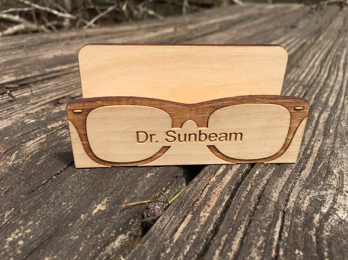 Optometrist Wooden Desktop Business Card Holder. Perfect Eye - Etsy