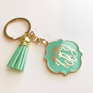 Monogram Keychain Initial Keychain Personalized Gift Tassel - Etsy