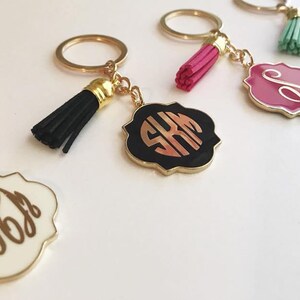 Monogram Keychain Initial Keychain Personalized Gift Tassel - Etsy