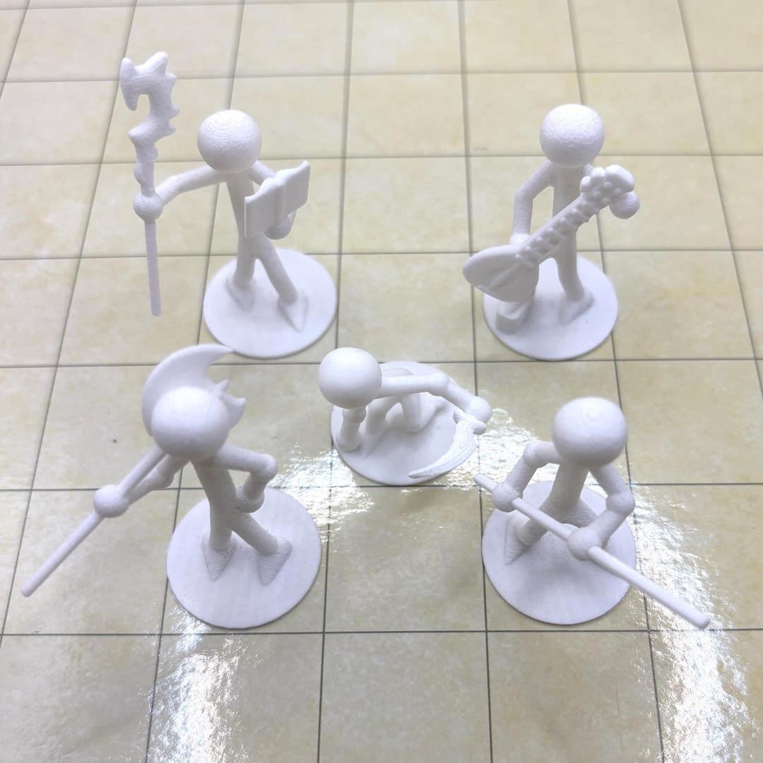 5-set 1 Inch Diameter 3D Printed Stick Figures With Interchangeable ...