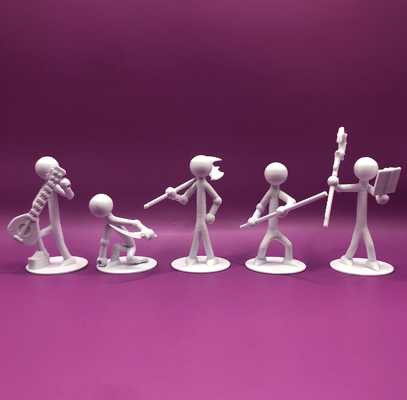 3D Printed Stick Figure Set: Interchangeable Weapons, Tabletop RPG ...