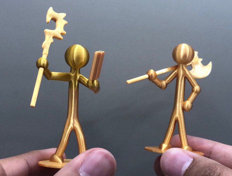3D Printed Stick Figure Set: Interchangeable Weapons, Tabletop RPG ...