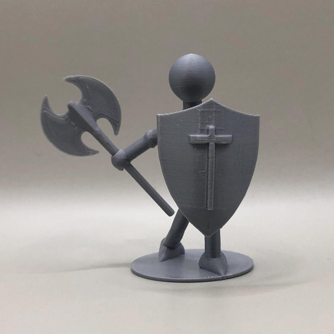 3D Printed Stick Figure: Axe and Shield RPG Character - Etsy