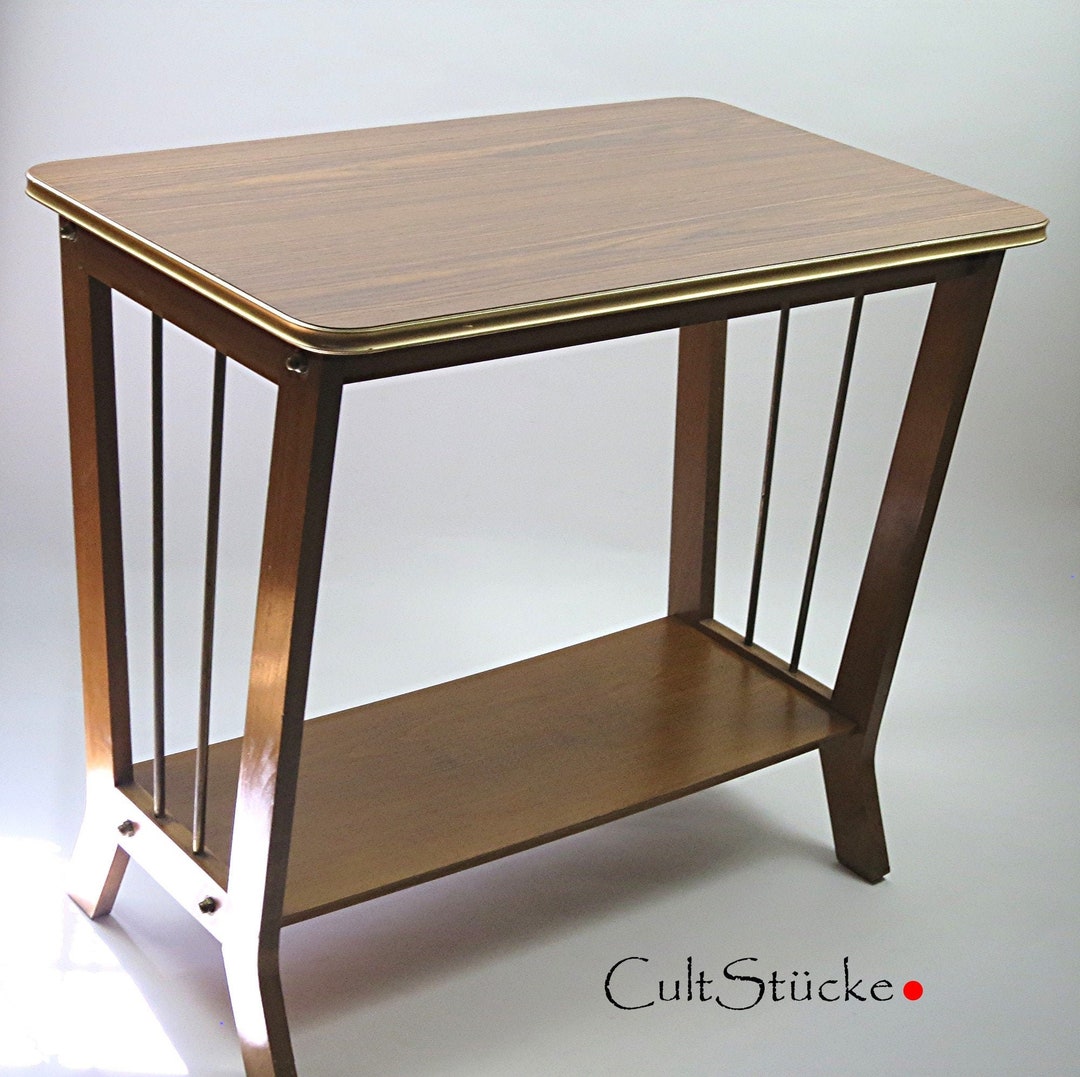 Vintage 50s Side Table Bar Cart Sideboard Mid Century Rockabilly ...