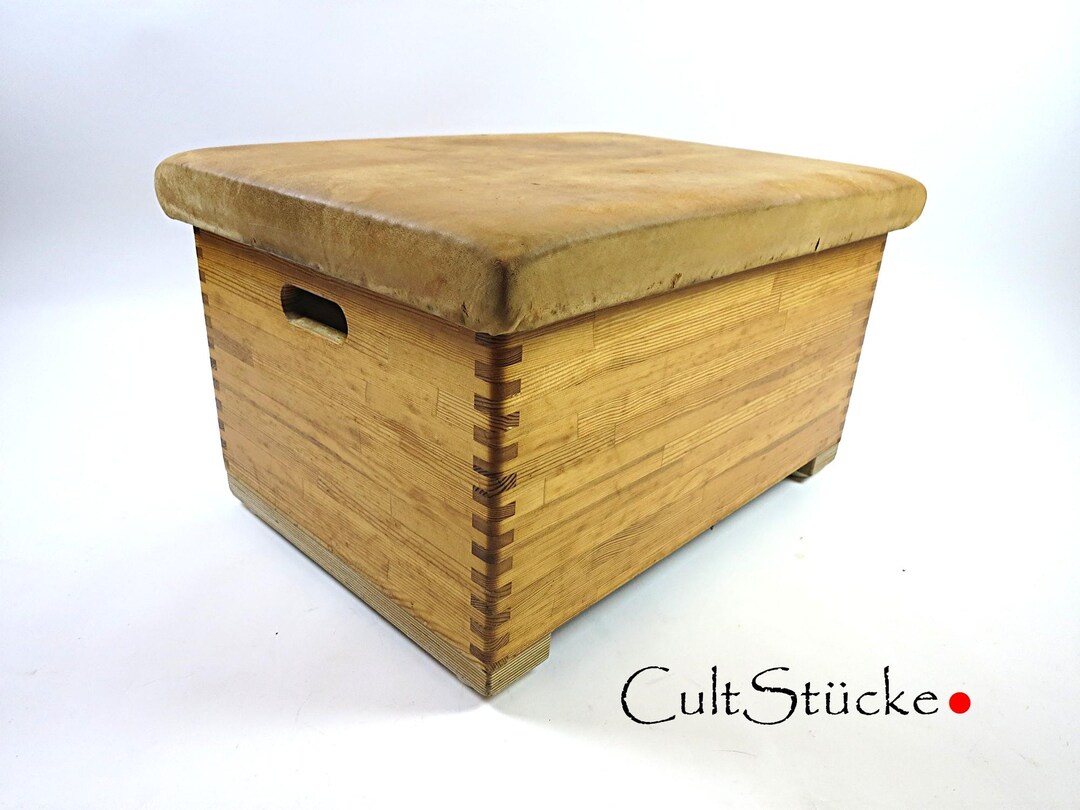 Vintage Leather Vaulting Box, Gymnastic Equipment, Sports Box, Bench ...