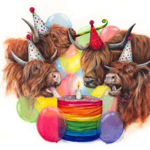 A Highland Birthday (birthday Card) | Highland Cow Card | Highland Cows ...