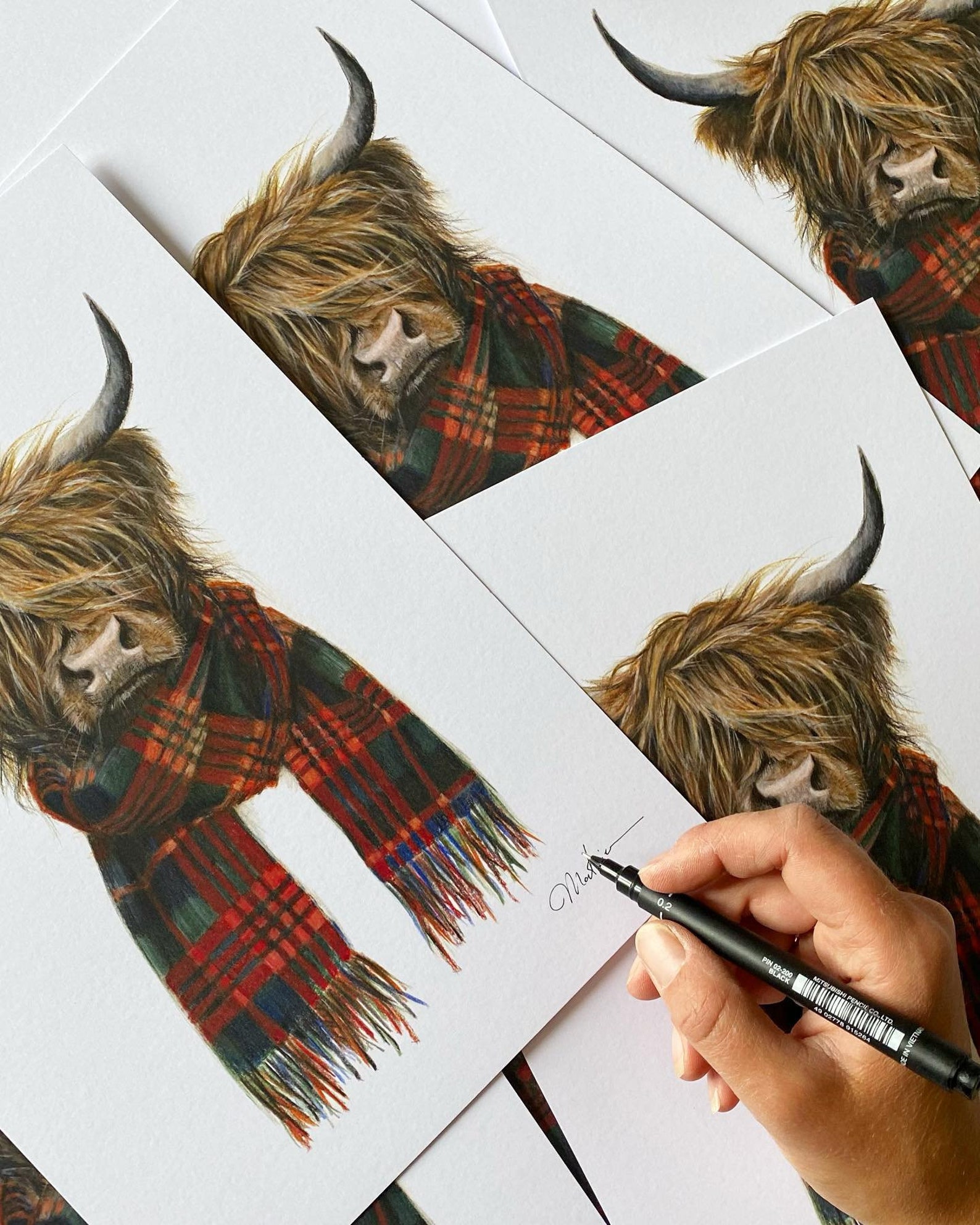 Highland Hipster art Print Highland Cow Print Highland | Etsy UK